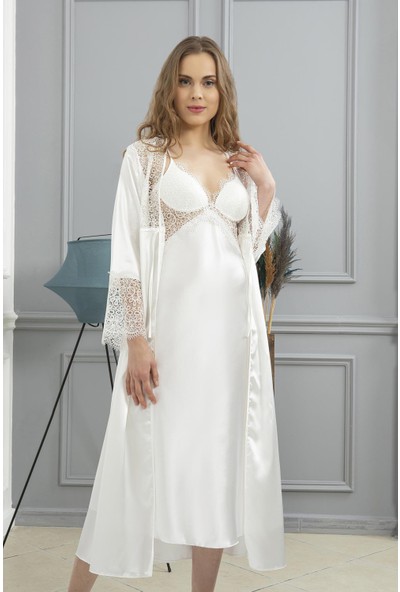 Exclusive Lüks Ipek Saten 6'lı Gecelik Sabahlık Takımı