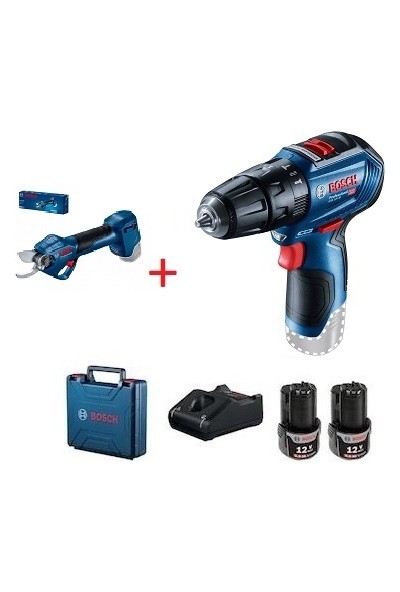 Bosch Gsb 12V-30 Çift Akülü Darbeli Delme Vidalama + Bosch Pro Pruner Akülü Dal Budama Makası Bosch Gsb 12V-30 Çift Akülü Darbeli Delme Vidalama + Bosch Pro Pruner Akülü Dal Budama Makası