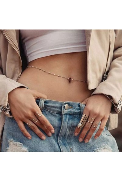 Takıconcept Kararmaz Altın Kaplama Zincir Bel Zinciri Bel Aksesuarı