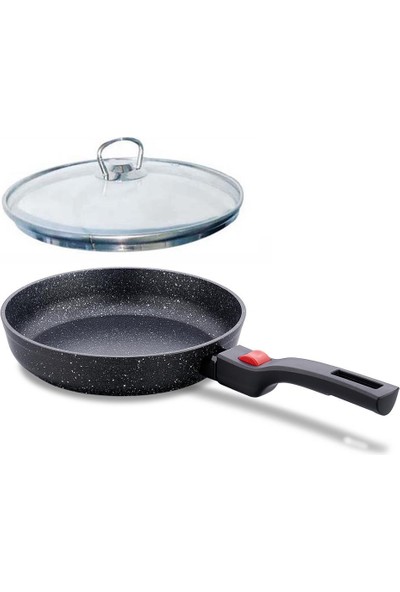 Korkmaz Ornella Pratik Tava Sök-Tak Kulp 24 cm Cam Kapaklı