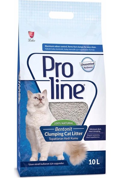 Proline Bentonit Topaklaşan Kedi Kumu 10 Lt Parfümsüz Badestore