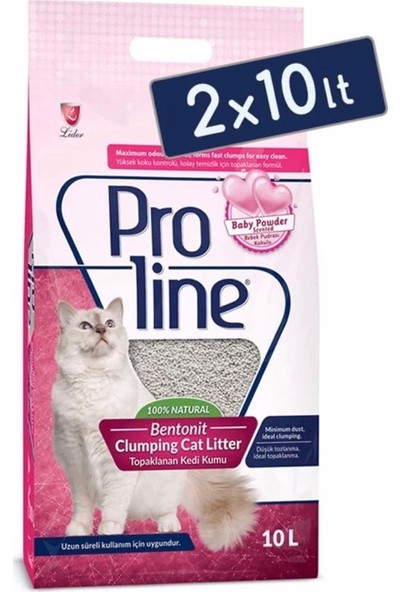 Pro Line Bebek Pudrası Kokulu Topaklanan Kedi Kumu 10 Lt (2 Adet) Badestore Pro Line Bebek Pudrası Kokulu Topaklanan Kedi Kumu 10 Lt (2 Adet) Badestore