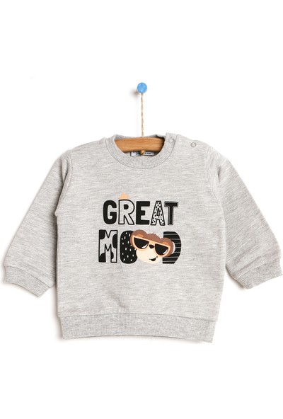 Hellobaby Basic Erkek Bebek Şardonlu Iki Ip Baskılı Sweatshirt Hellobaby Basic Erkek Bebek Şardonlu Iki Ip Baskılı Sweatshirt