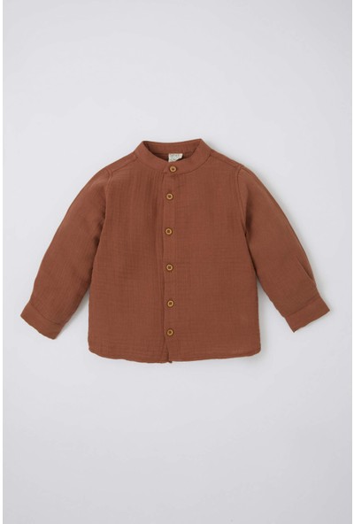 DeFacto Erkek Bebek Regular Fit Uzun Kollu Muslin Gömlek X3566A222SM
