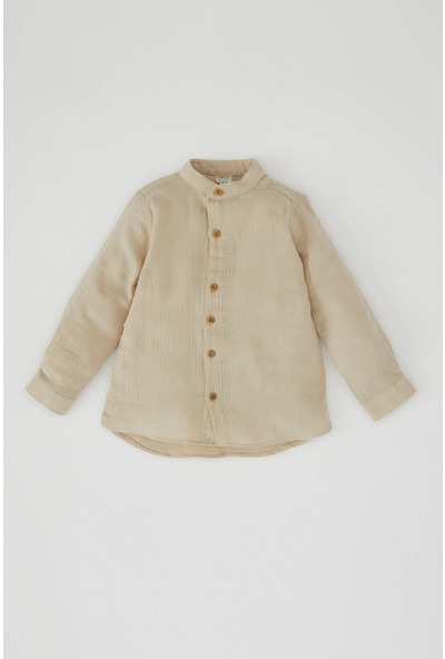 DeFacto Erkek Bebek Regular Fit Uzun Kollu Muslin Gömlek X3566A222SM