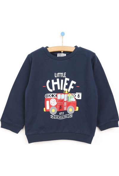 Hellobaby Basic Erkek Bebek Şardonlu Iki Ip Baskılı Sweatshirt