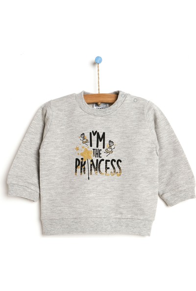 Hellobaby Basic Kız Bebek Şardonlu Iki Ip Baskılı Sweatshirt