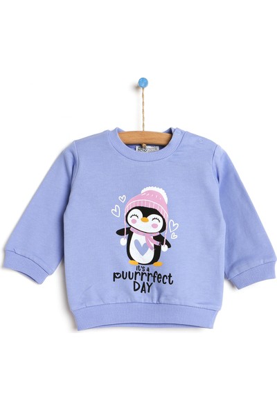 Hellobaby Basic Kız Bebek Şardonlu Iki Ip Baskılı Sweatshirt