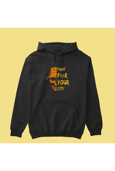 Trove Oversize Kadın Erkek Unisex Baskılı Şehir Için Mücadele Sweatshirt Kanguru Cep Trove Oversize Kadın Erkek Unisex Baskılı Şehir Için Mücadele Sweatshirt Kanguru Cep