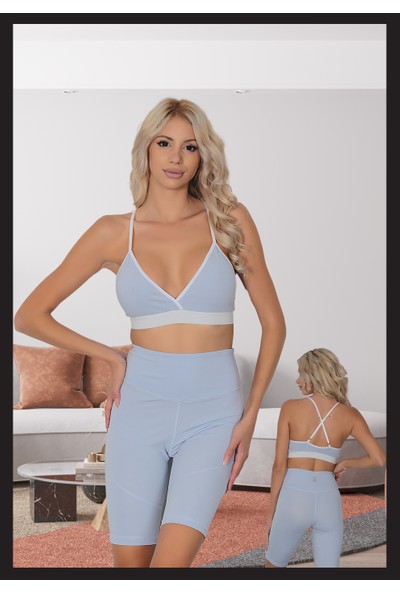 Kadın Mavi Alt Üst Spor Tayt Takım Sporcu Fitness Tayt Kadın Mavi Alt Üst Spor Tayt Takım Sporcu Fitness Tayt