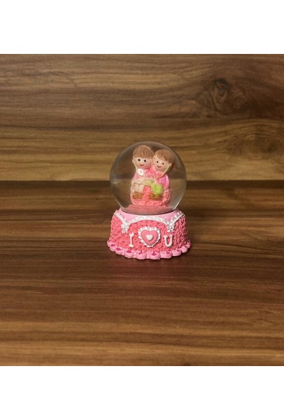 Küçük Boy I Love You Yazılı Işıklı Kar Küresi