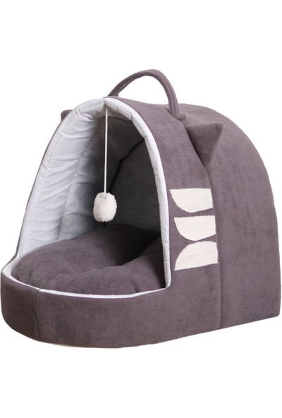 Beyzatex Gri Renk Kedi Köpek Yatağı Yuvası