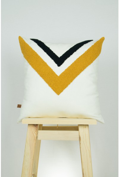 Frannkie One Way Punch Işlemeli Kırlent Kılıfı 2'li Set-Iç Yastıksız