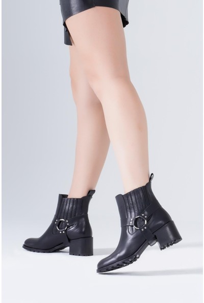 CZ London Hakiki Deri Kadın Topuklu Chelsea Bot