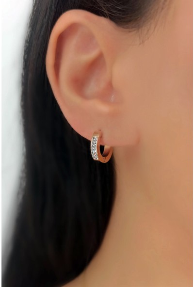 ÇLK Accessories Çelik Zirkon Taş Halka Küpe TRKÜPE34417 ÇLK Accessories Çelik Zirkon Taş Halka Küpe TRKÜPE34417