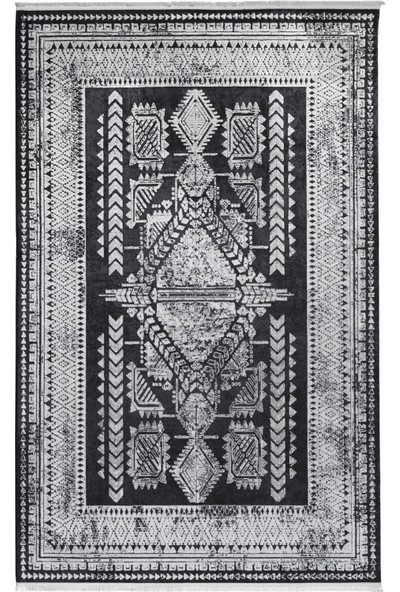 Venedik Akrilik Modern Salon Makine Halısı VK12A Siyah