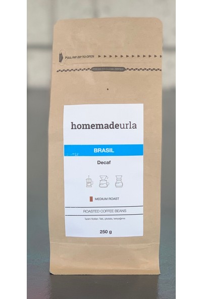 Homemade Urla 250 grBrasıl (Decaf) Kavrulmuş Kahve Çekirdeği Homemade Urla 250 grBrasıl (Decaf) Kavrulmuş Kahve Çekirdeği