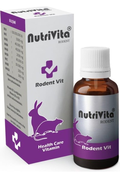 Nutrivita Rodent Vit Kemirgen Tavşan Ginepig Hamster Vitamini 30 cc