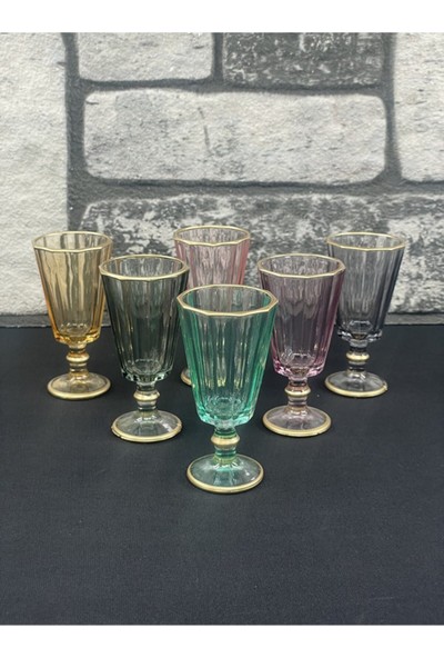 Yzhome 6 Lı Flüt Renkli Yaldızlı Kahve Yanı Su Bardağı Kadeh Kupa Bardak Yzhome 6 Lı Flüt Renkli Yaldızlı Kahve Yanı Su Bardağı Kadeh Kupa Bardak