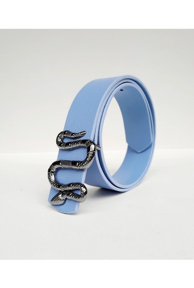 Kemerix Yılan Tokalı Kadın Mavi Kemer KX0005 Kemerix Yılan Tokalı Kadın Mavi Kemer KX0005