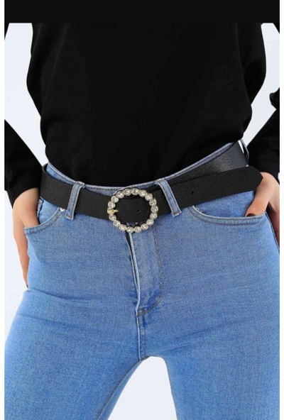 Kemerix Taşlı Gold Tokalı Kadın Kemer İM134