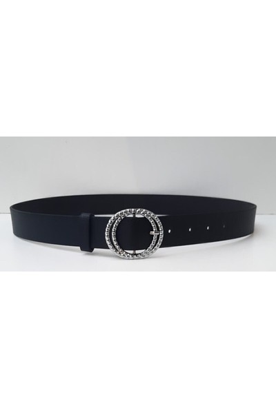 Kemerix Kadın Siyah Kemer Gümüş Tokalı İM104