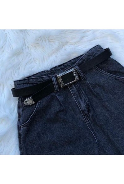 Kemerix Işleme Tokalı Siyah Kemer 0077