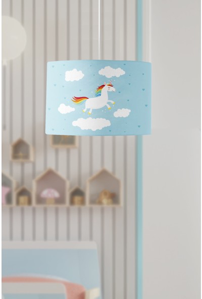 Milbay Mavi Zeminde Renkli Unicornlar Çocuk Odası Sarkıt Modeli Milbay Mavi Zeminde Renkli Unicornlar Çocuk Odası Sarkıt Modeli