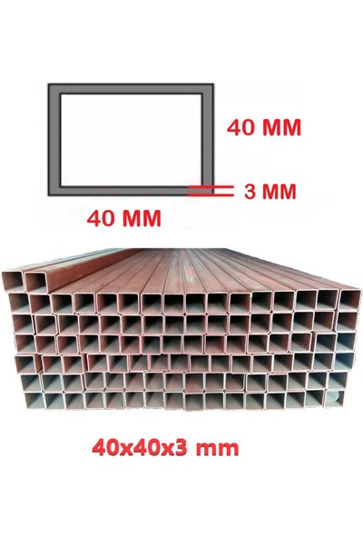 Tos Boyalı 40 X 40 X 3 Mm Kutu Profil Boru Metal 40x40x3 Demir Tos Boyalı 40 X 40 X 3 Mm Kutu Profil Boru Metal 40x40x3 Demir
