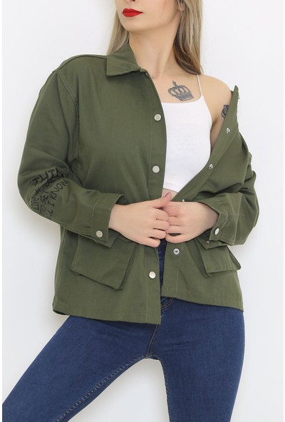 Muva Gabardin Ceket Haki - 8963.1367. Muva Gabardin Ceket Haki - 8963.1367.