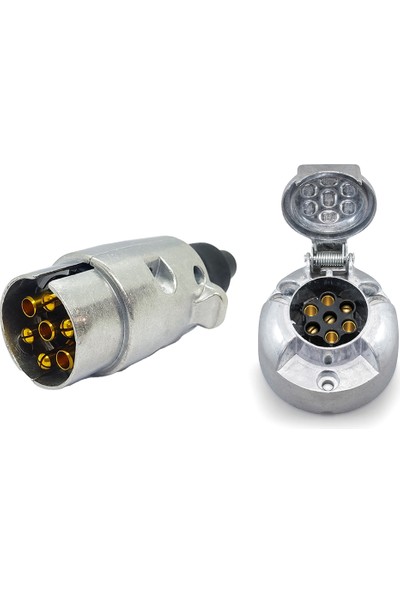 Allestock Römork Fişi ve Soketi (Metal) Set Ürün - 7 Pin Allestock Römork Fişi ve Soketi (Metal) Set Ürün - 7 Pin