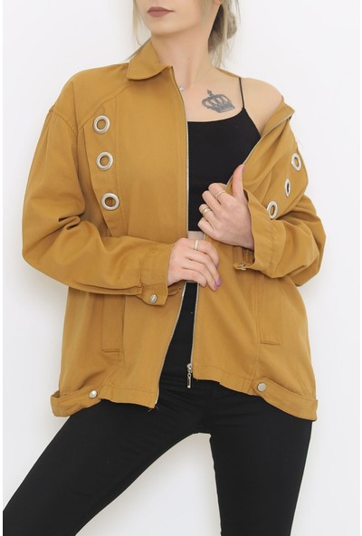 Muva Halkalı Gabardin Ceket Tarçın - 8953.1367. Muva Halkalı Gabardin Ceket Tarçın - 8953.1367.