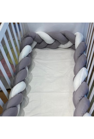 İlknur Bebe Gri&beyaz Üçlü Sarım Örgülü Bebek Beşik Kenar Korumalık 60X120 Beşikler Için Uygun İlknur Bebe Gri&beyaz Üçlü Sarım Örgülü Bebek Beşik Kenar Korumalık 60X120 Beşikler Için Uygun