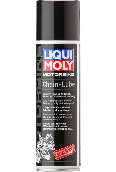 Liqui Moly Chain Lube / %100 Sentetik Zincir Yağlama Spreyi (250ML) Liqui Moly Chain Lube / %100 Sentetik Zincir Yağlama Spreyi (250ML)