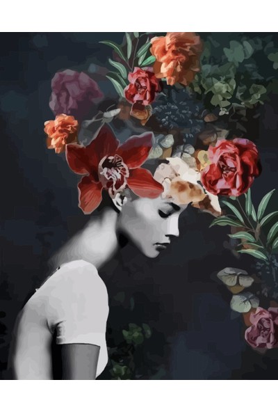 Parla Canvas Kadının Çiçek Duruşu 2 Sayılarla Boyama Seti Kasnaklı 100 x 140 cm Parla Canvas Kadının Çiçek Duruşu 2 Sayılarla Boyama Seti Kasnaklı 100 x 140 cm