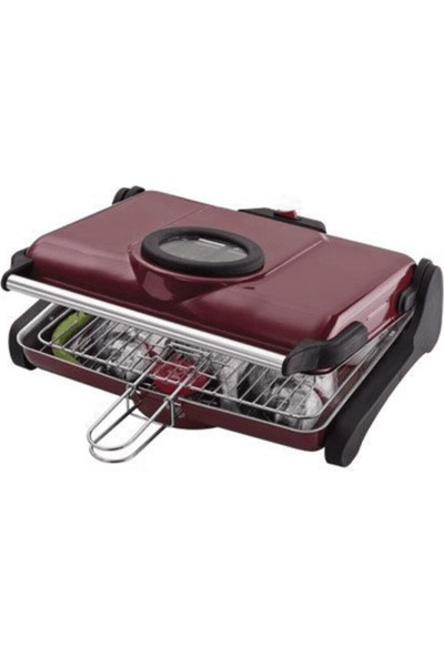 Akel Kırmızı-Siyah Camlı Izgara AB-661