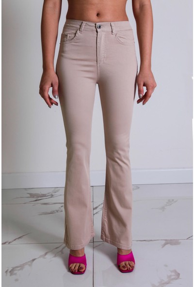 Coral Pamuk Pantolon Bej