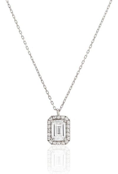 Yenn Jewelery 8k Baget Taşlı Altın Kolye