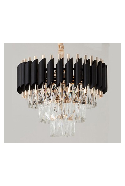Milano Aydınlatma Torino 35LİK Kristal Taşlı Lüks Avize - (Siyah -Gold ) Milano Aydınlatma Torino 35LİK Kristal Taşlı Lüks Avize - (Siyah -Gold )