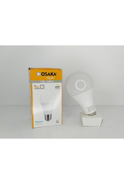Osaka LED Ampül A70 E27 18W 230 Volt 1300LM 3000K Sarı LED115