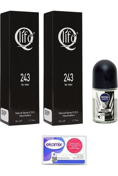 Qlife Parfüm 243 2 Adet Nivea Roll On 25ml Qlife Parfüm 243 2 Adet Nivea Roll On 25ml