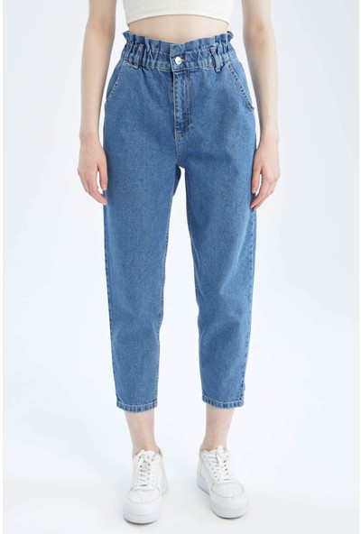 DeFacto Paperbag Fit Yüksek Bel Jean PANTOLON X3821AZ22SM DeFacto Paperbag Fit Yüksek Bel Jean PANTOLON X3821AZ22SM