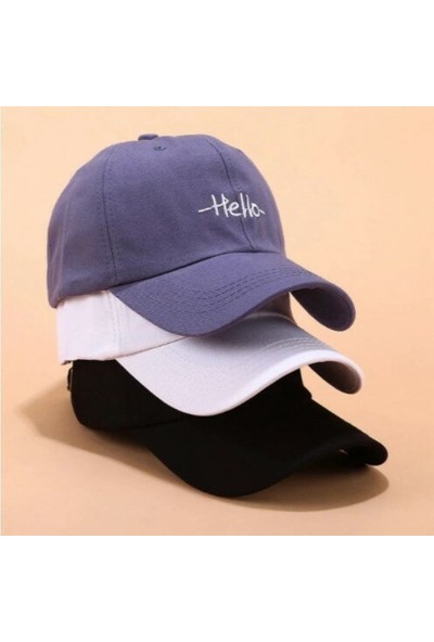 Hello Nakışlı Pamuklu Beyzbol Şapkası