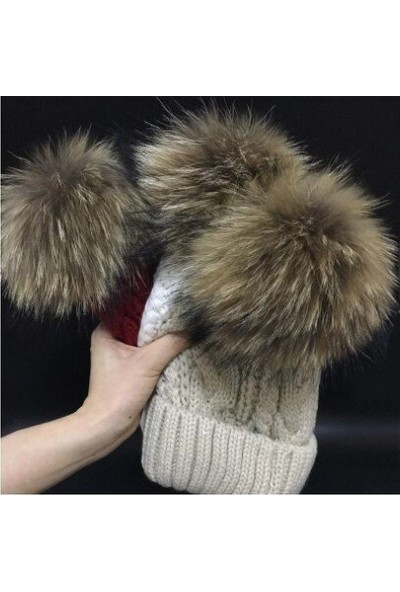Ponponlu Içi Polar Örme Bere