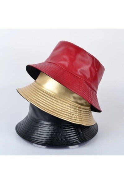 Suni Deri Su Geçirmez Kova Şapka