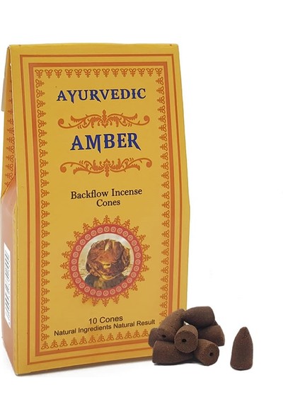 Ayurvedic Incense Ayurvedic Konik Geri Akış Tütsü Amber Aromalı 10 Adet Ayurvedic Incense Ayurvedic Konik Geri Akış Tütsü Amber Aromalı 10 Adet
