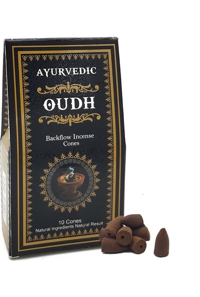 Ayurvedic Incense Ayurvedic Konik Geri Akış Tütsü Oudh Aromalı 10 Adet Ayurvedic Incense Ayurvedic Konik Geri Akış Tütsü Oudh Aromalı 10 Adet