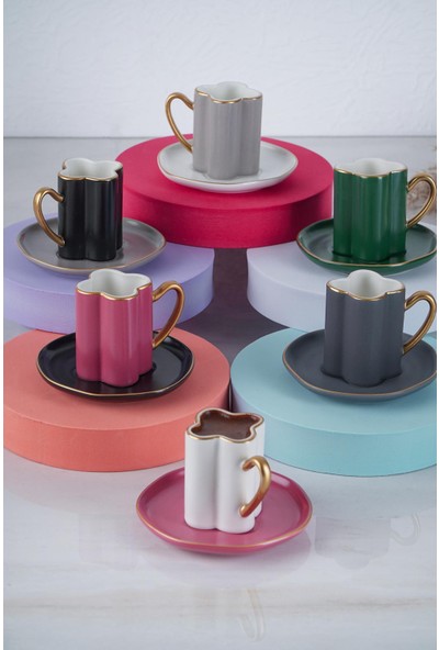 Acar Nairobi 6 Lı Porselen Kahve Fincan Takımı