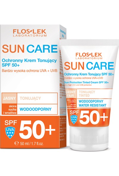 Floslek Sun Care Spf 50 Kuru ve Hassas Ciltler Için Renkli Güneş Koruyucu Krem 50 ml Floslek Sun Care Spf 50 Kuru ve Hassas Ciltler Için Renkli Güneş Koruyucu Krem 50 ml