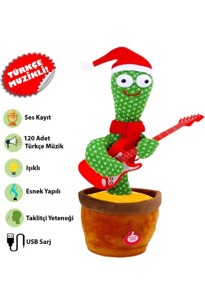 Türkçe Ve Yabancı Müzikli Dans Eden Kaktüs Konuşan Taklitçi, Sarjlı, Peluş Oyuncak Türkçe Ve Yabancı Müzikli Dans Eden Kaktüs Konuşan Taklitçi, Sarjlı, Peluş Oyuncak